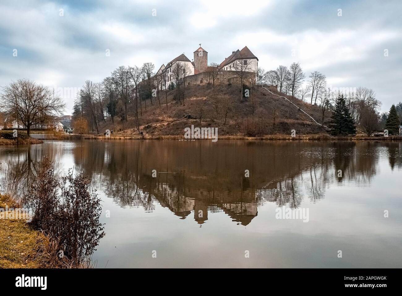 castle - reflection in water Stock Photo - Alamy