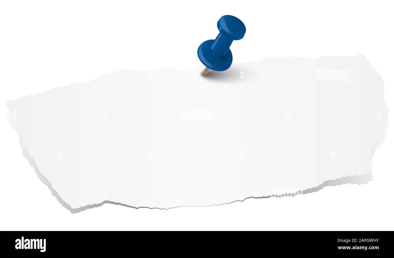 white colored scrap of paper with pin needle Stock Vector Image & Art ...