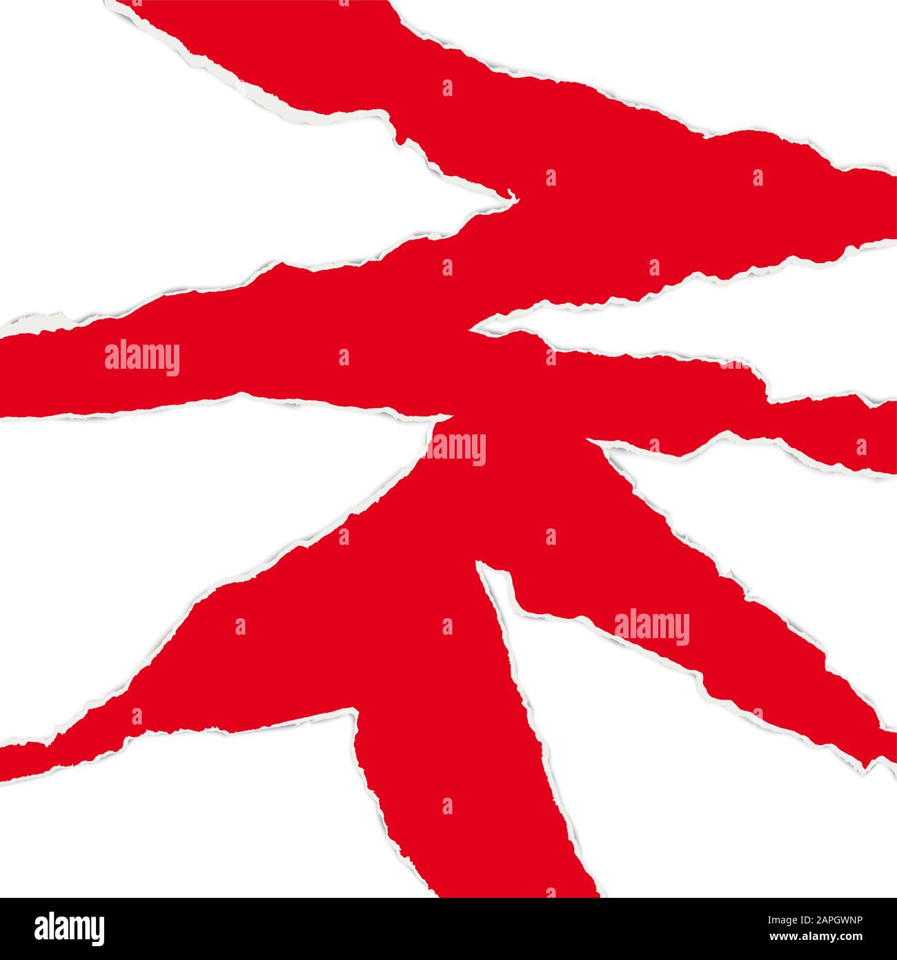 red ripped open paper collection with white background Stock Vector ...