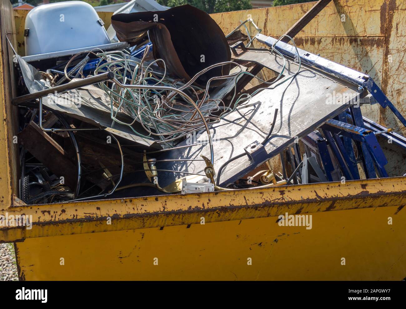 Scrap iron container Stock Photo - Alamy