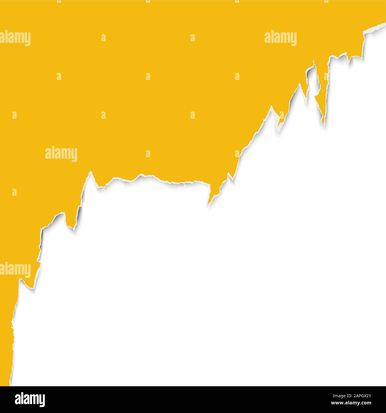 yellow ripped open paper edge with white background Stock Vector Image ...