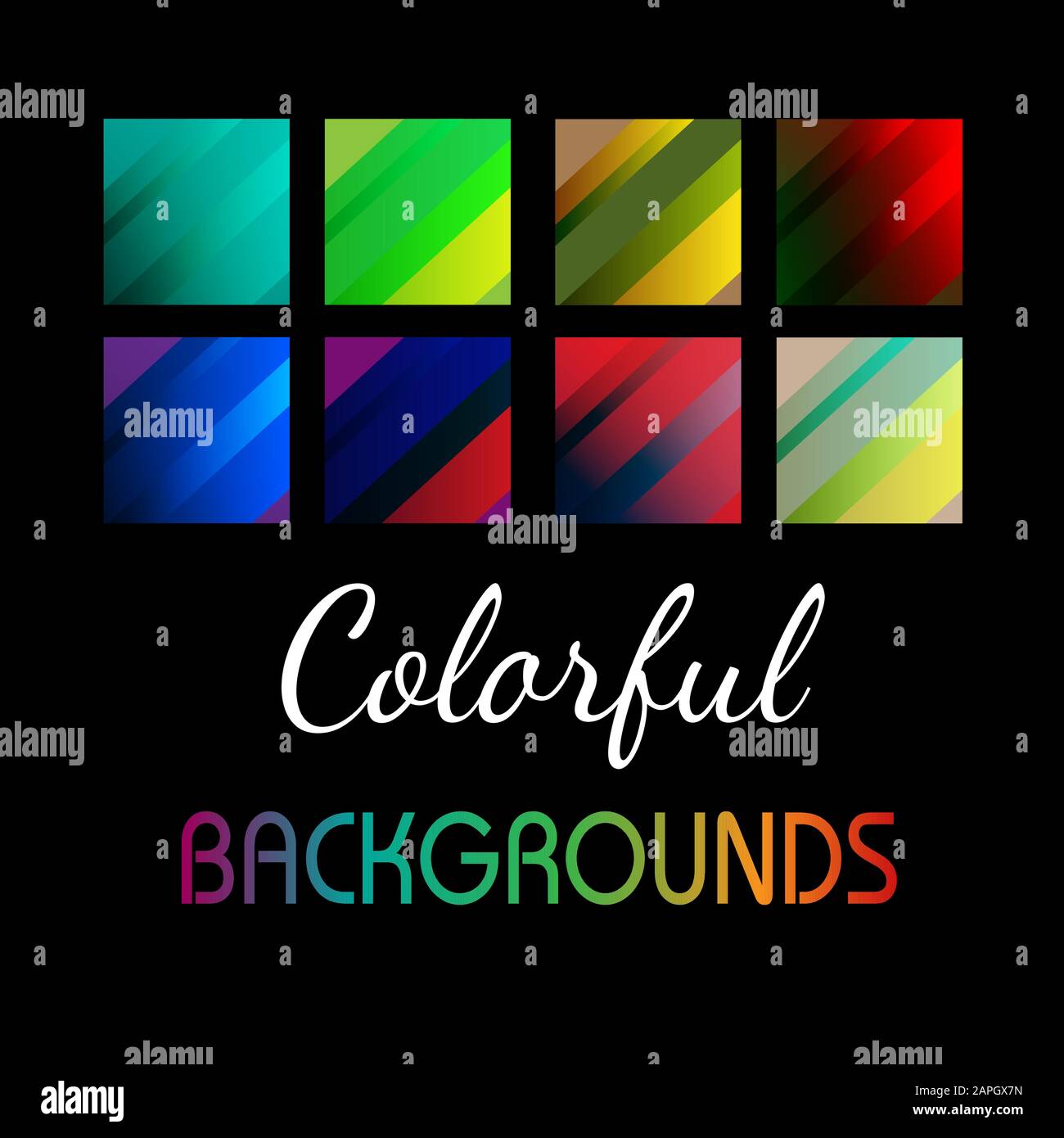 Eight simple colorful squares, templates for backgrounds or icons ...