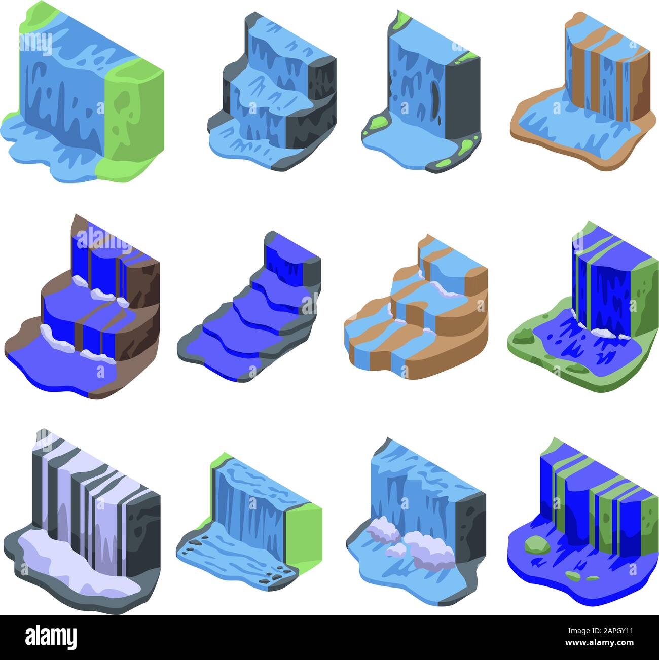 Cascading water Cut Out Stock Images & Pictures - Alamy