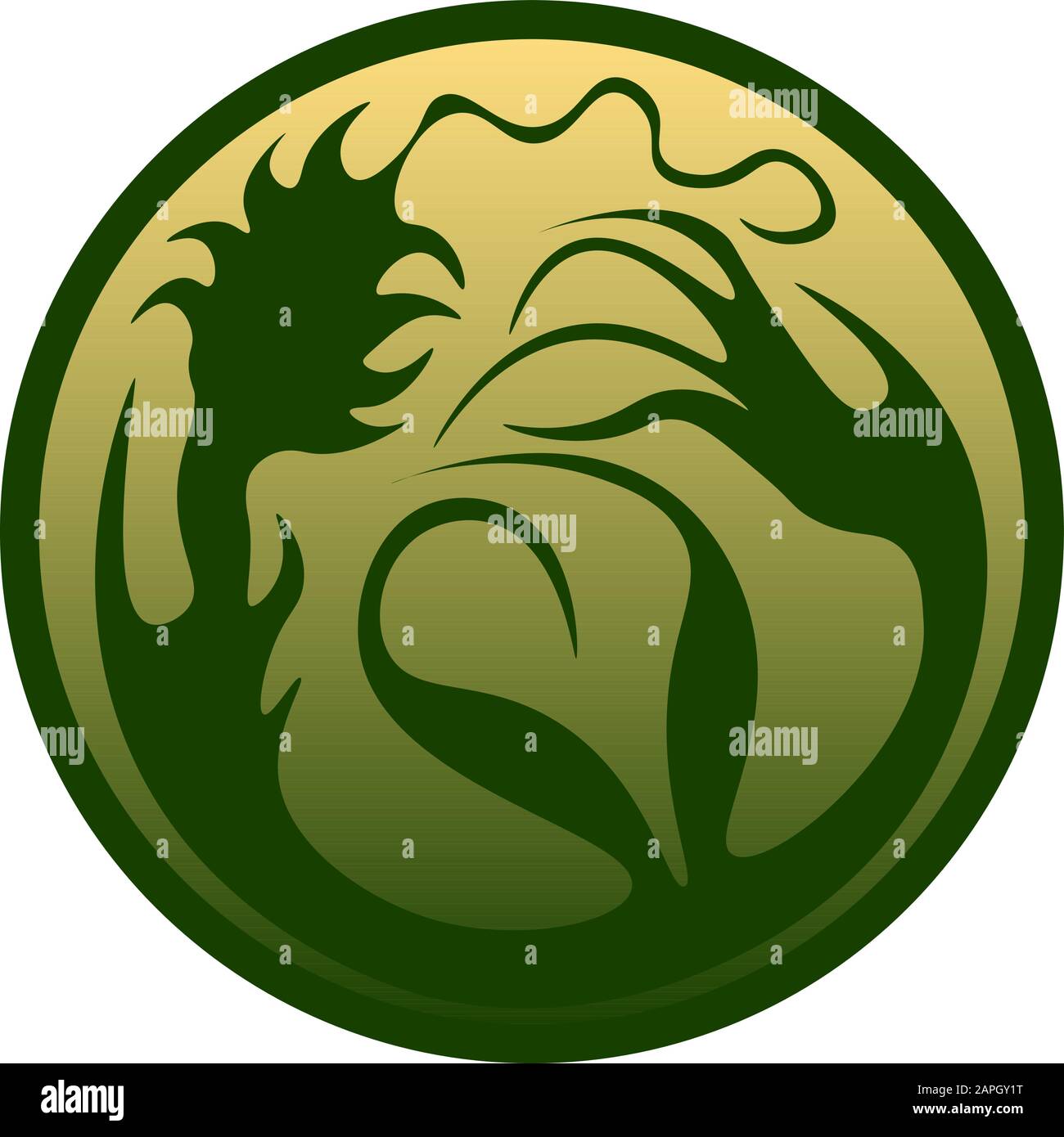 Circle with the green pattern. fantasy symbol of the earth and nature ...