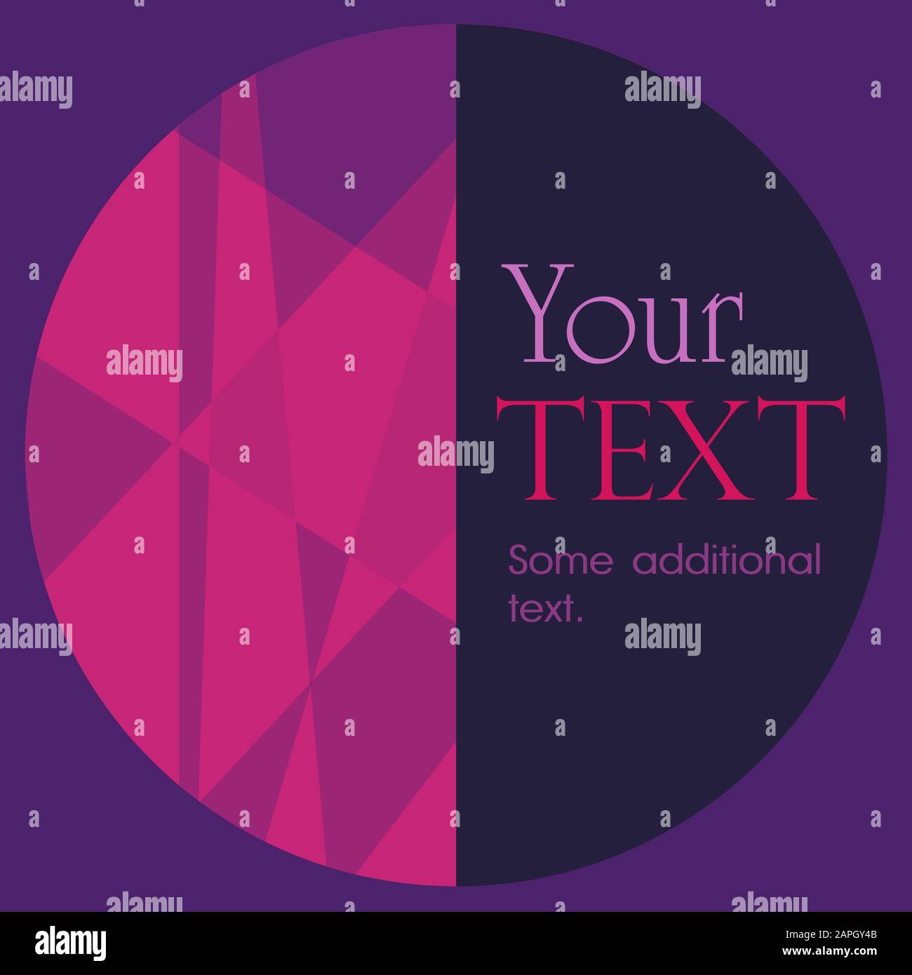 Web background - purple and violet asymmetric circle with text template ...