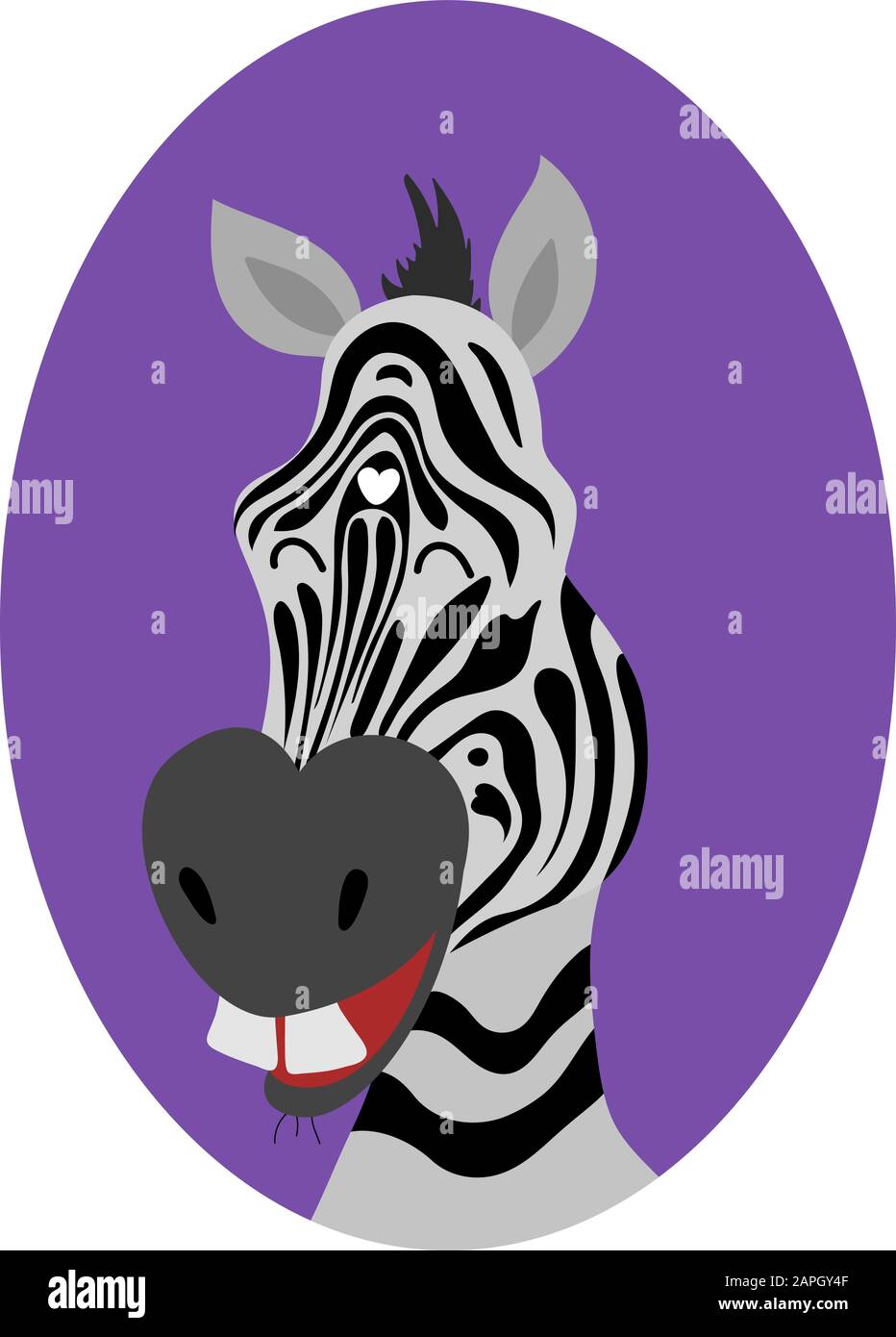 Cute zebra head cartoon. Smile. Happy. Vector illustration Stock Vector ...