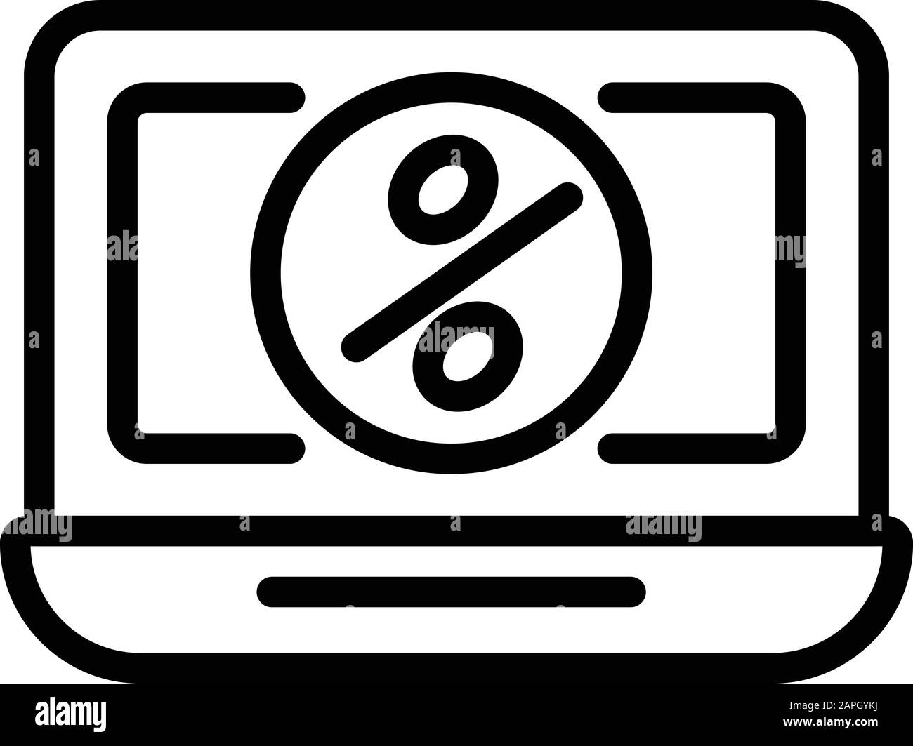 Percent laptop icon, outline style Stock Vector Image & Art - Alamy