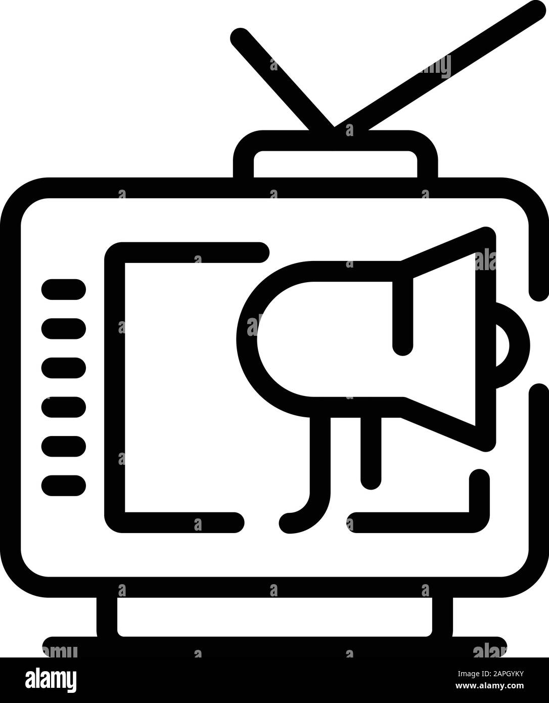 Tv advertising icon, outline style Stock Vector Image & Art - Alamy