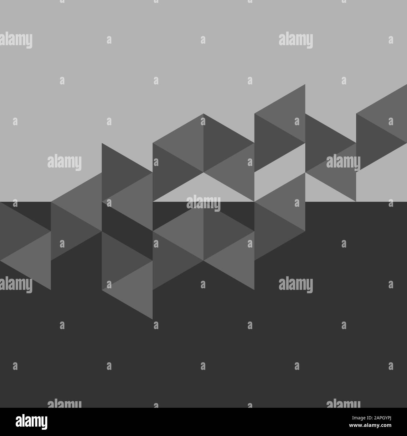 Abstract Modern Triangular Monochrome Geometric Background With Simple Grey Pattern Stock Vector