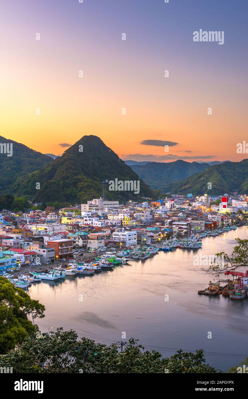 Shimoda, Japan town Skyline at twilight on the Izu Peninsula Stock ...