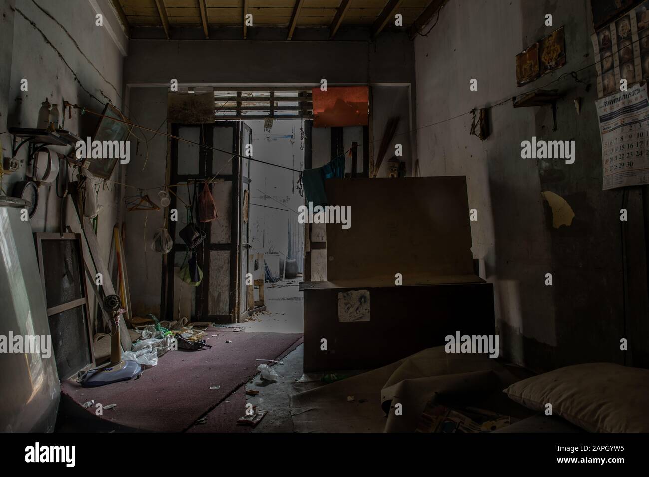Bangkok, Thailand - Jan 19, 2020 : Abandoned house interior to ...