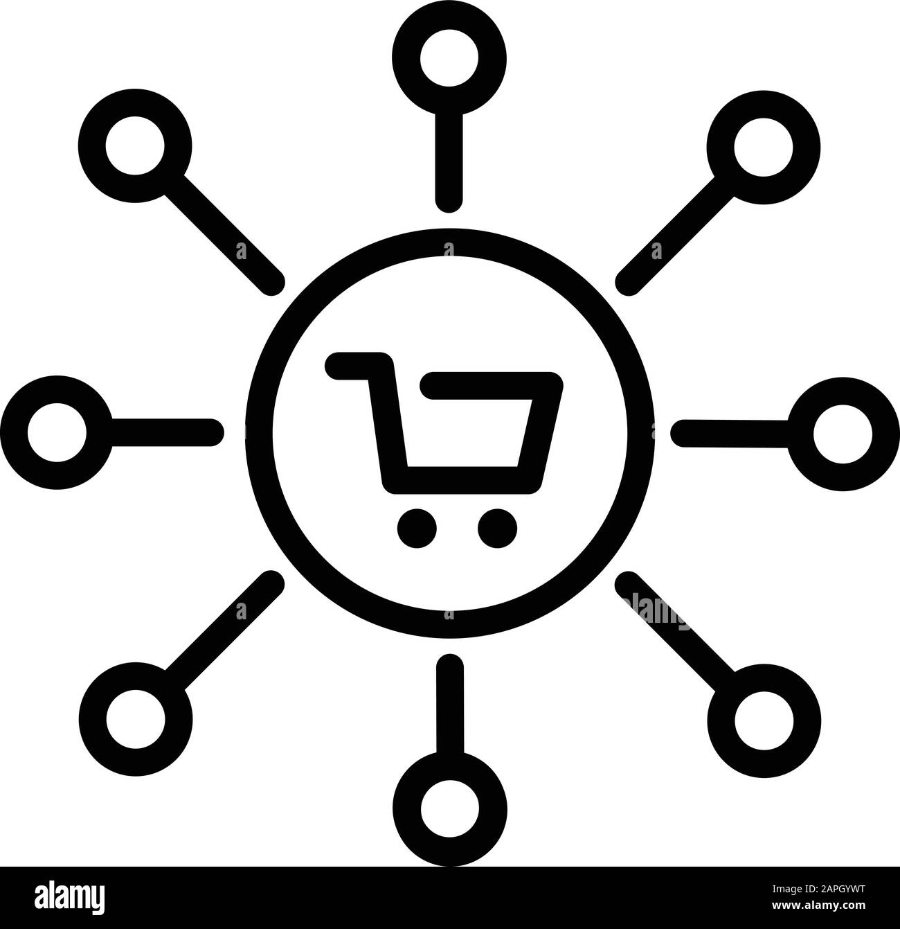 Shop cart company scheme icon, outline style Stock Vector Image & Art ...