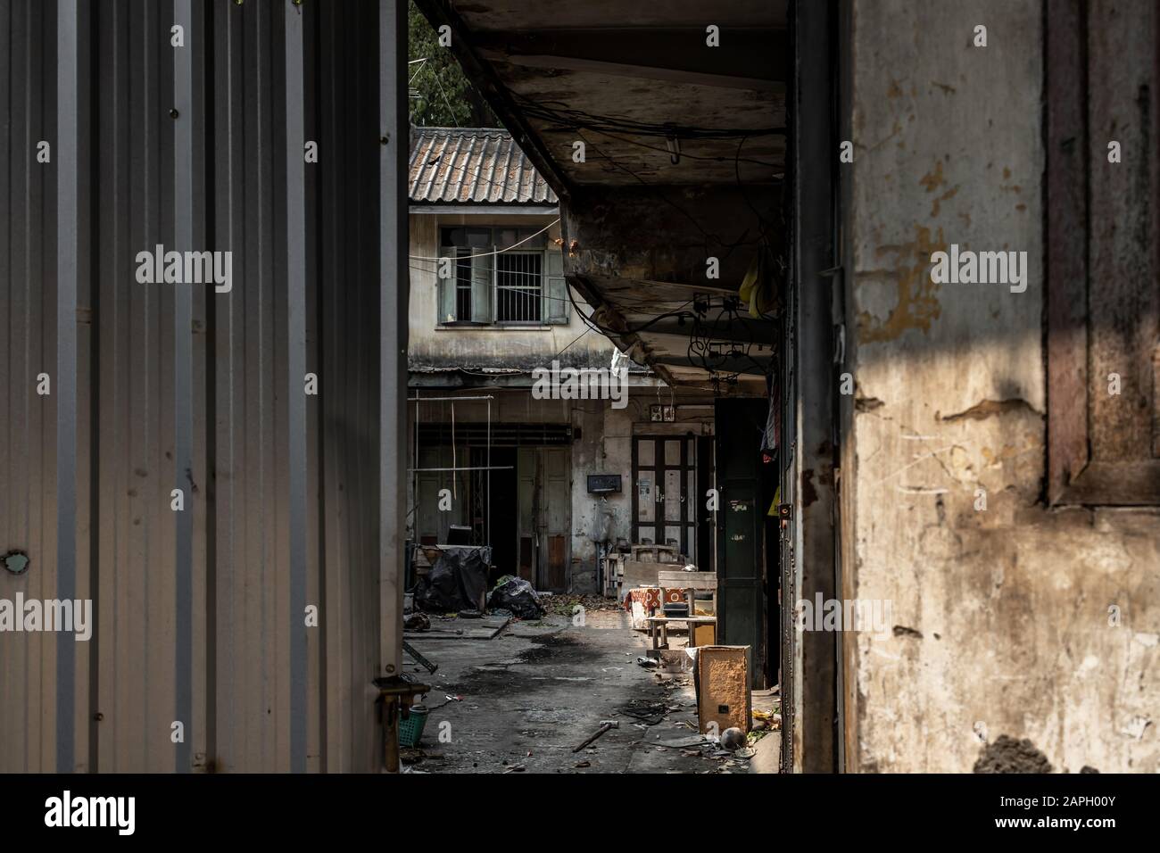 Bangkok, Thailand - Jan 19, 2020 : External of old house was left to ...
