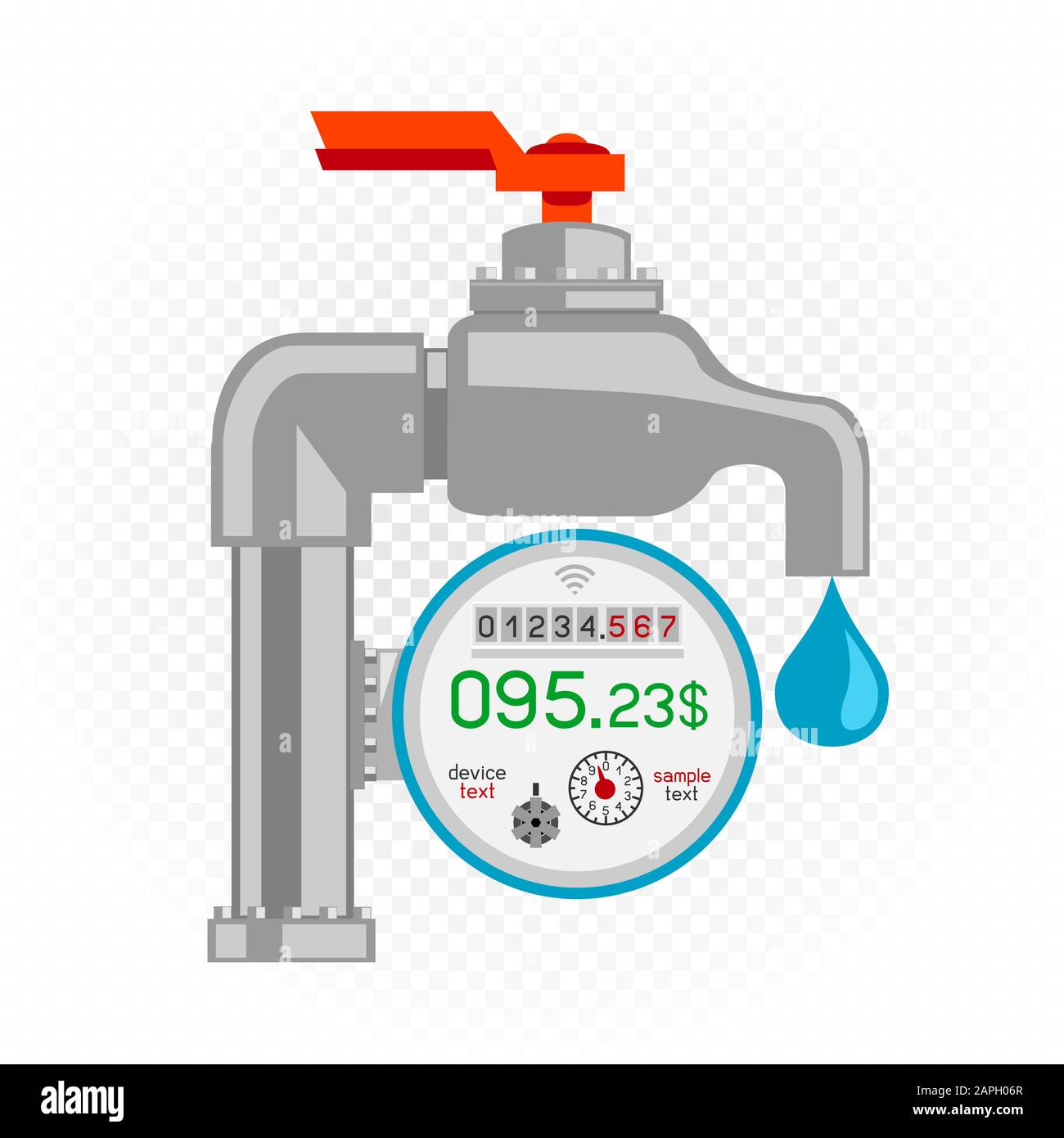 water meter icon white background Stock Vector Image & Art - Alamy