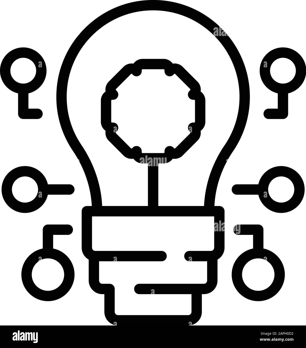 Ai bulb icon, outline style Stock Vector Image & Art - Alamy