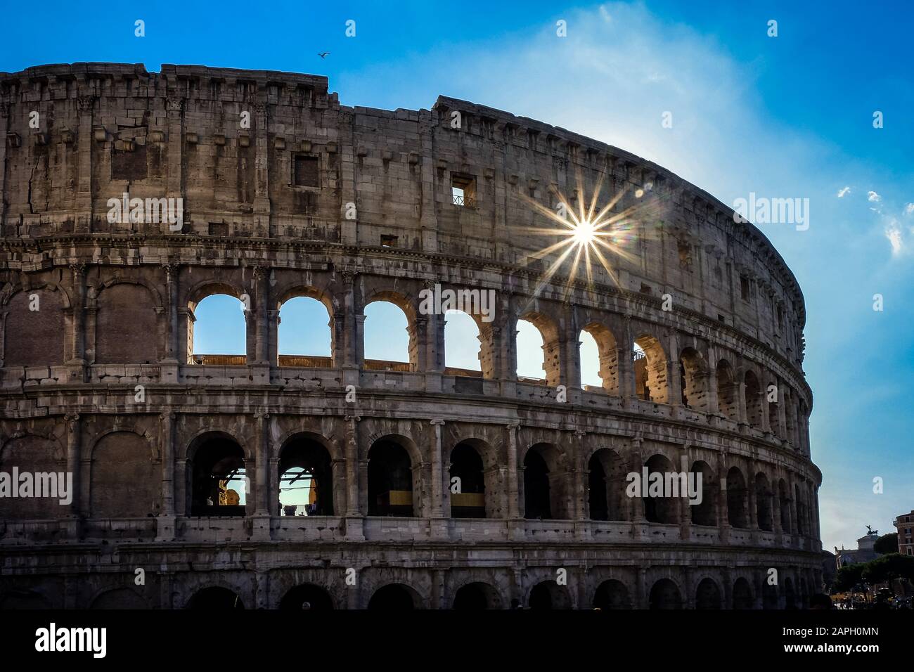 colosseum rome light spot Stock Photo - Alamy