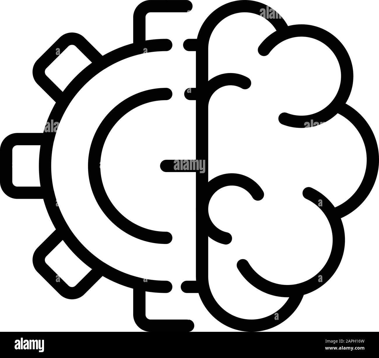 Gear ai brain icon, outline style Stock Vector Image & Art - Alamy
