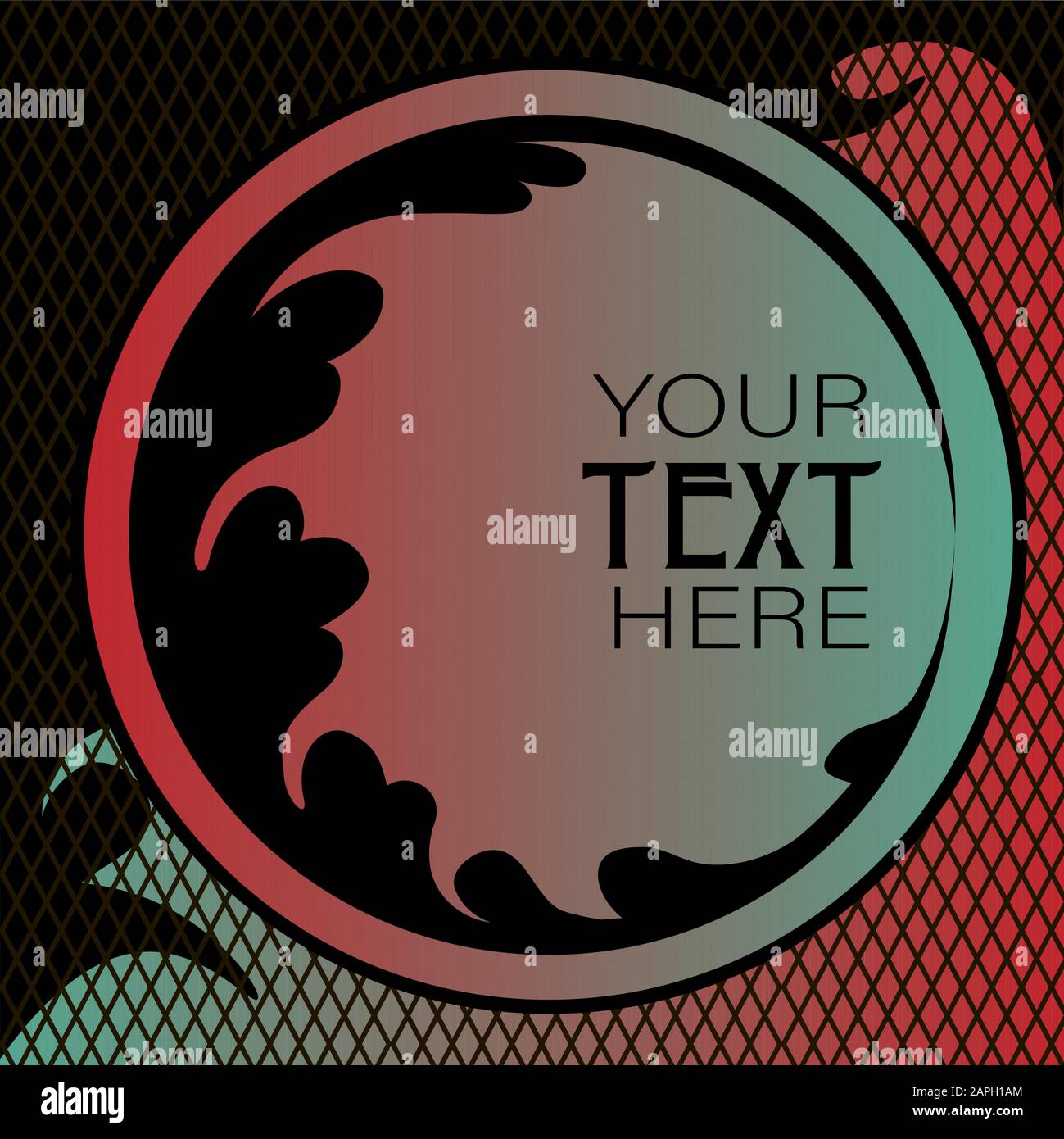 Pink and blue gradient logo template with black pattern lace Stock ...