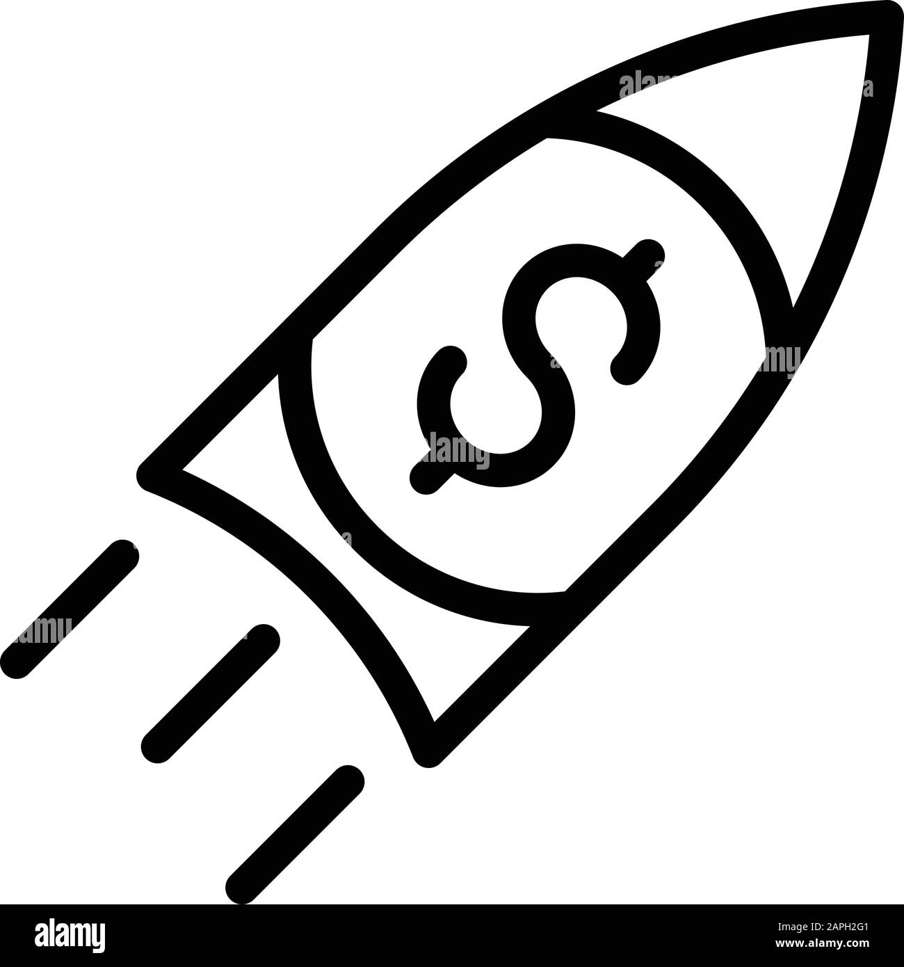 Money rocket icon, outline style Stock Vector Image & Art - Alamy