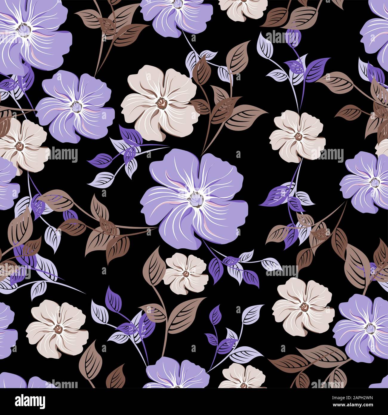 Vector abstract background seamless flowers and floral pattern Stock ...