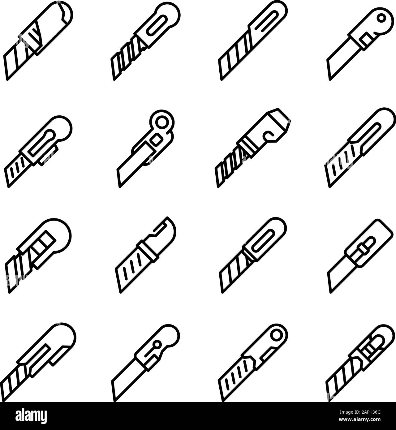 Cutter icons set, outline style Stock Vector Image & Art - Alamy