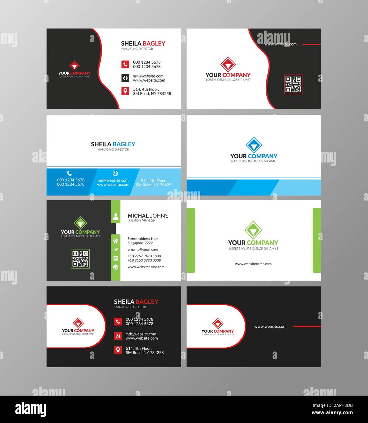 Creative and professional corporate business card design template Stock ...