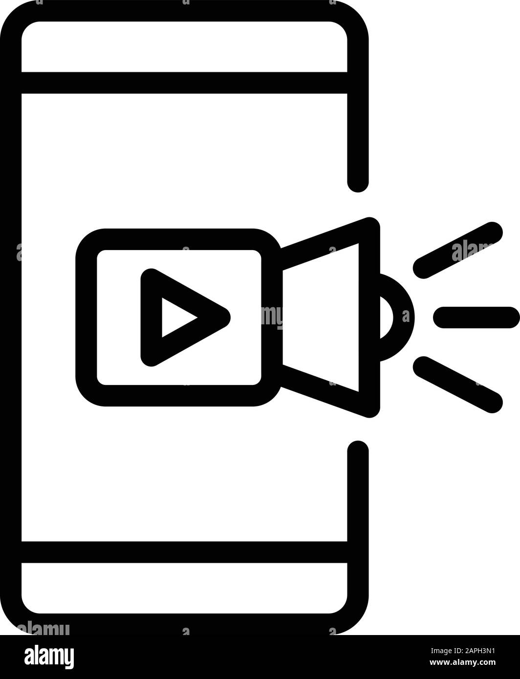 Smartphone video play icon, outline style Stock Vector Image & Art - Alamy