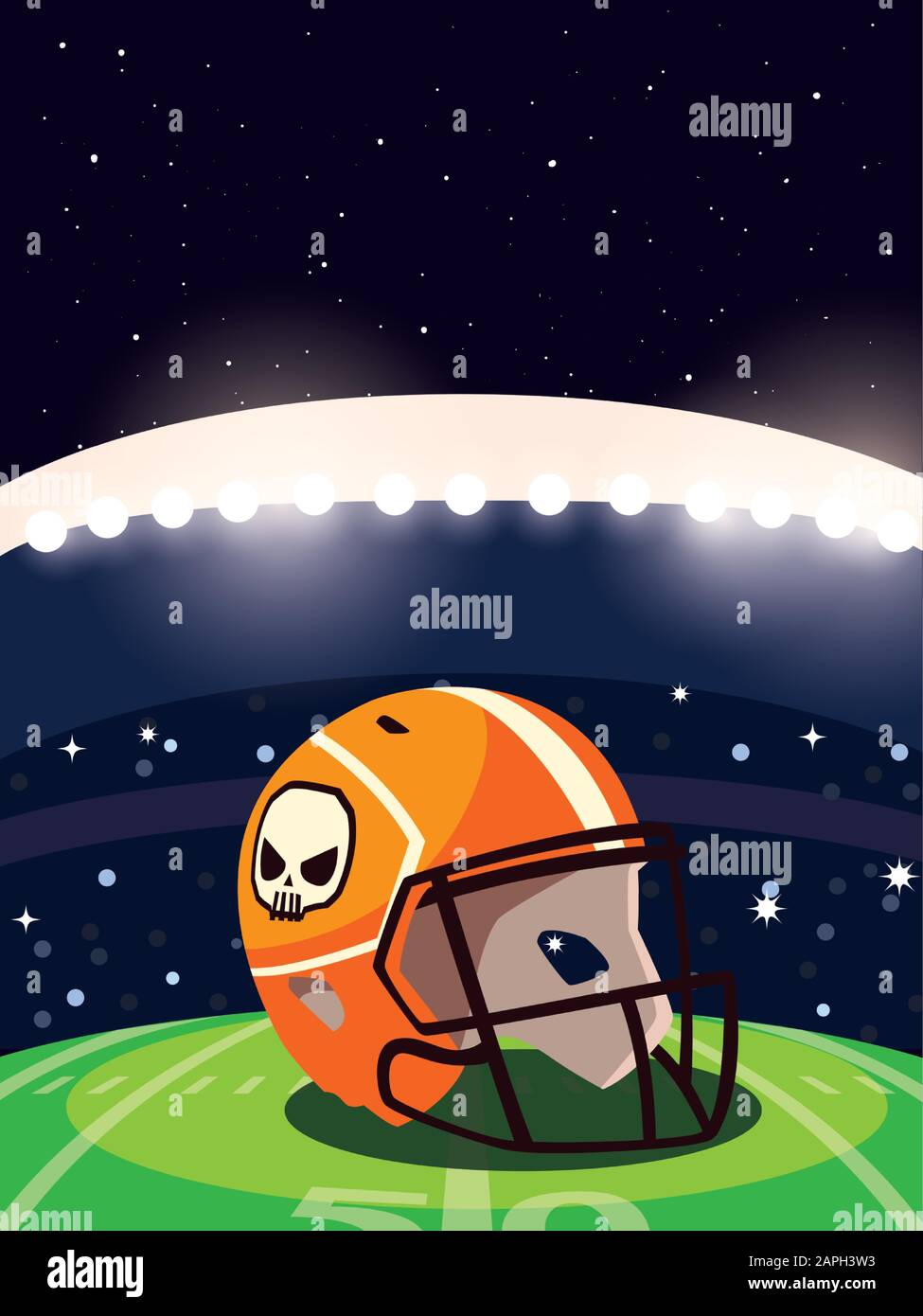 Helmet in front of granstand design, Super bowl american football sport ...