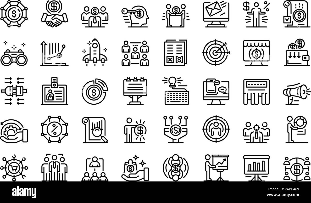 Account manager icons set, outline style Stock Vector Image & Art - Alamy