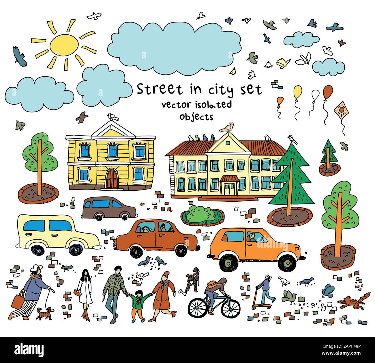 Man walking street houses architecture Cut Out Stock Images & Pictures ...