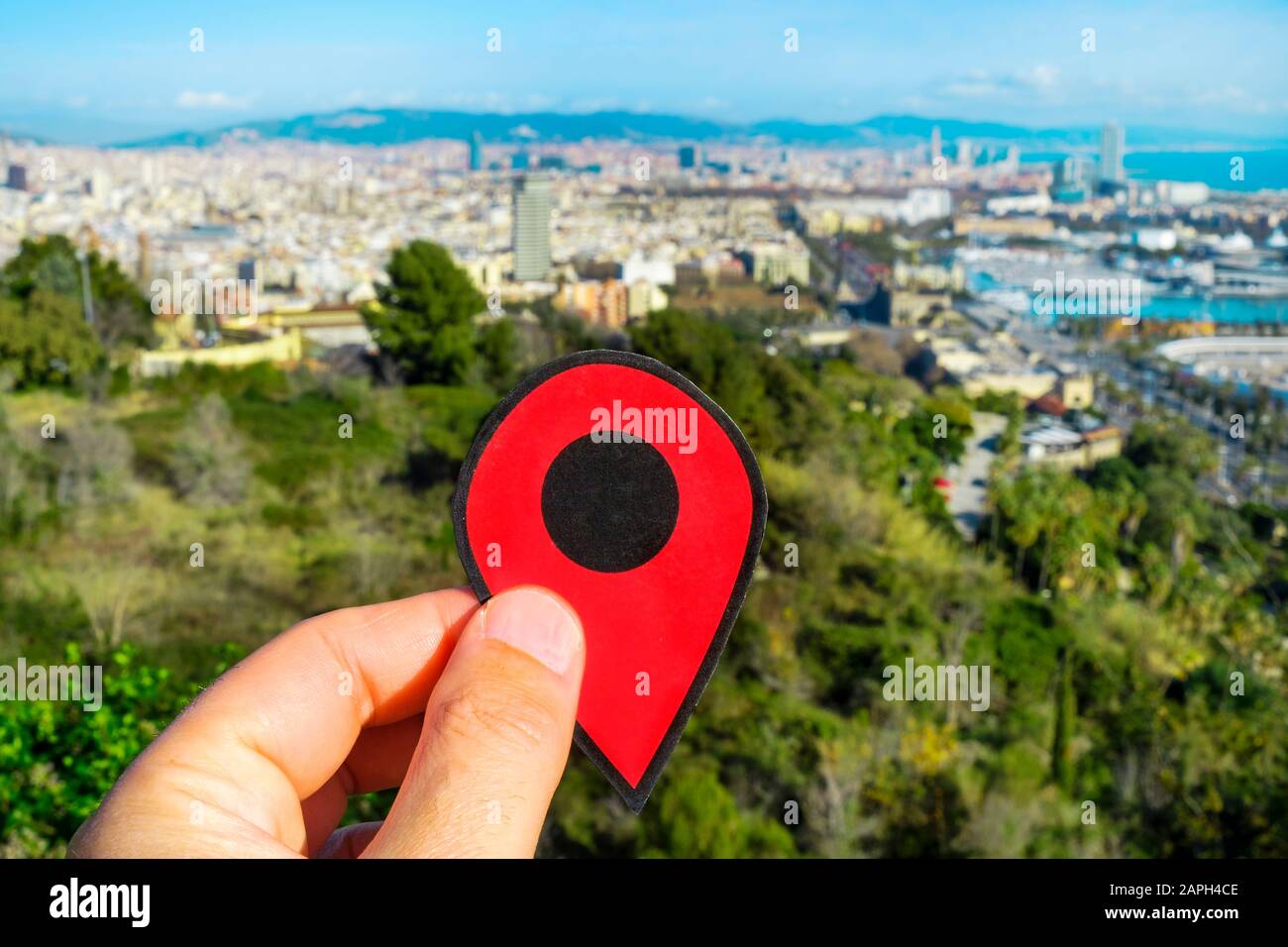 Map city barcelona map pin hi-res stock photography and images - Alamy