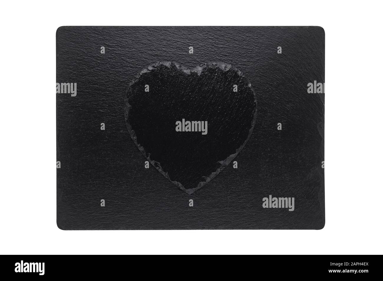 black slate plates isolated on white background Stock Photo - Alamy