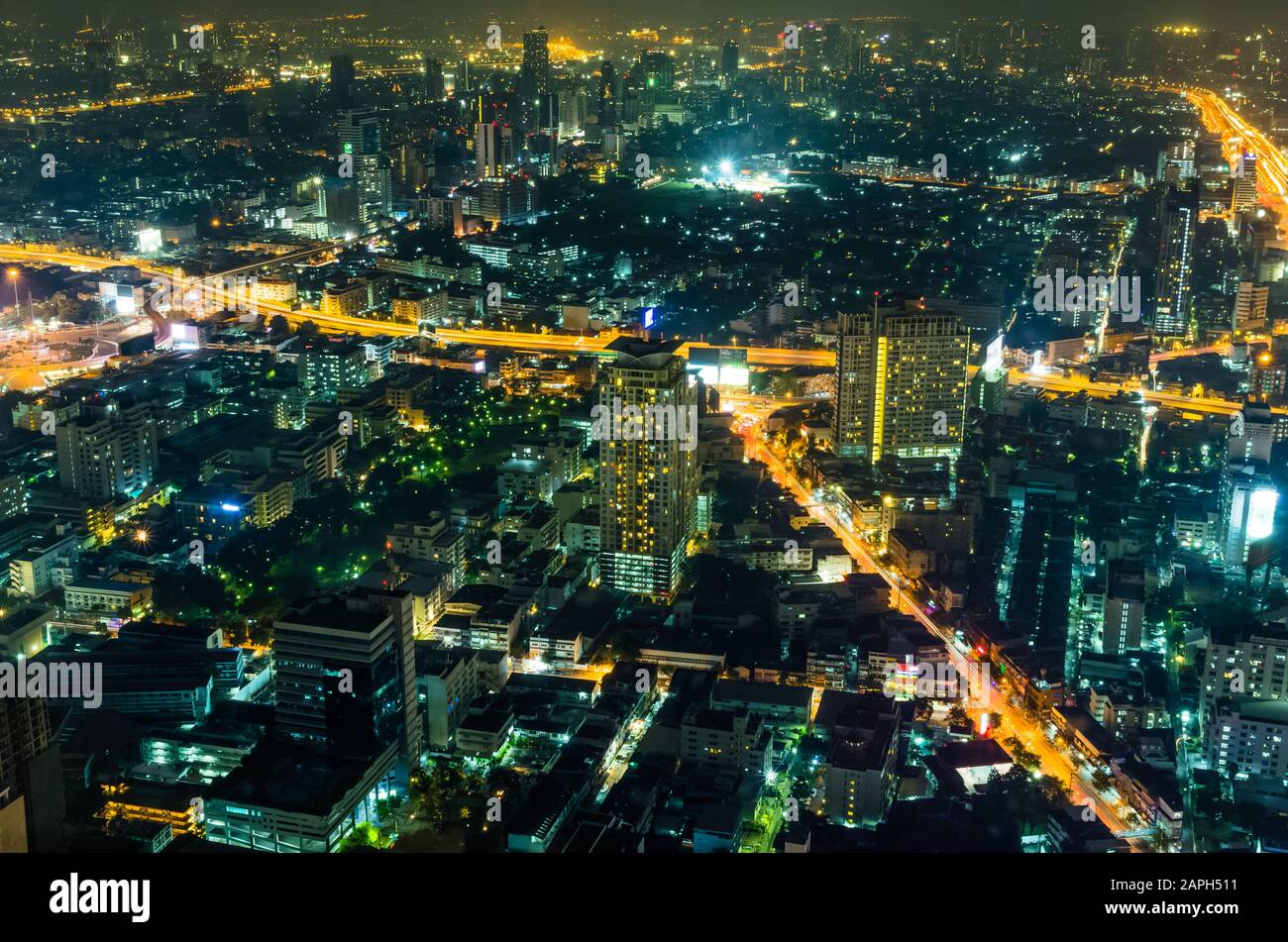 Night aerial top view construction hi-res stock photography and images ...