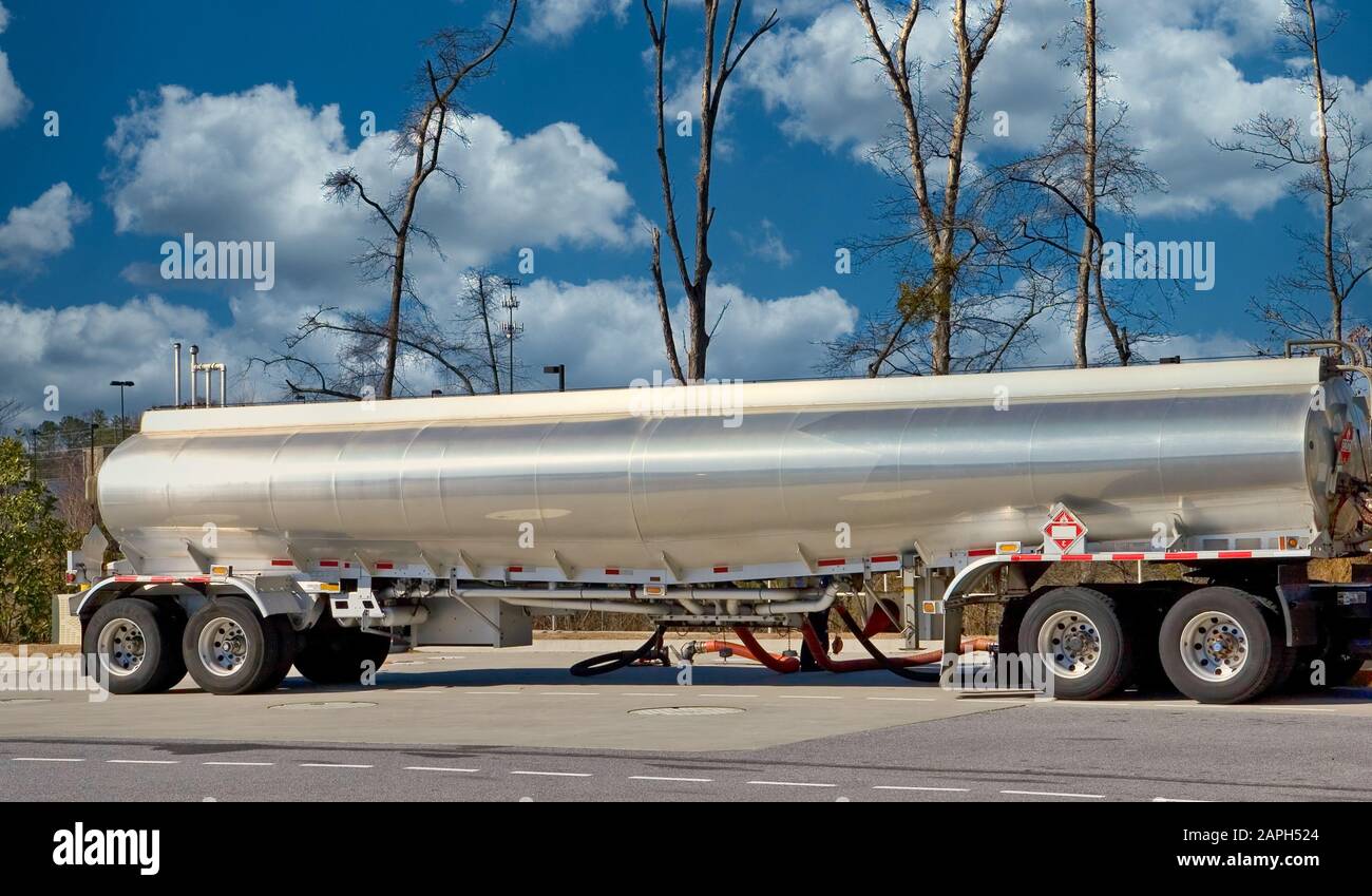 Fuel tank truck filling gas hi-res stock photography and images - Alamy