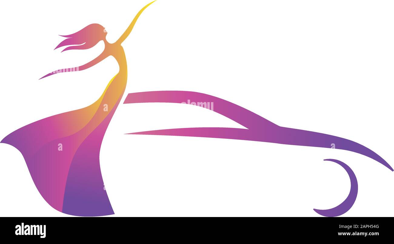 abstract dancing lady and car Stock Vector Image & Art - Alamy