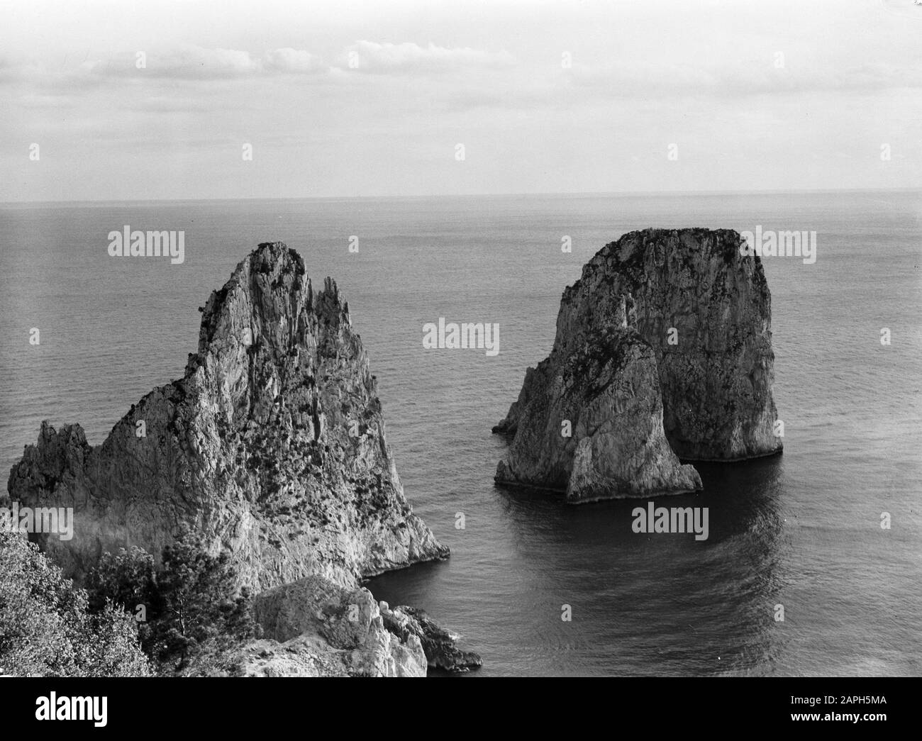 Capri in winter Description: The 'twin-rocks' Faraglioni seen from ...