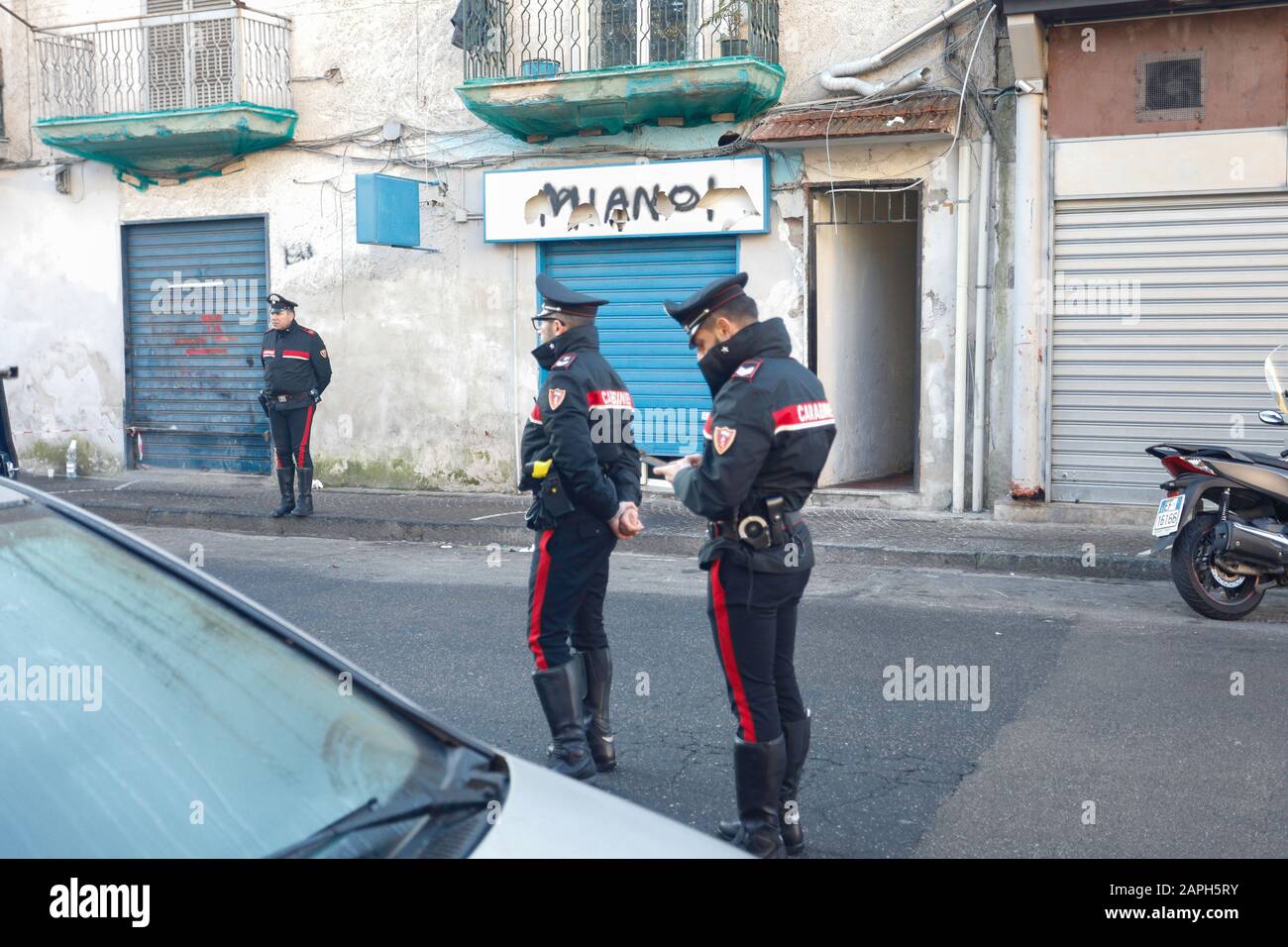 Naples, Italy. 23rd Jan, 2020. In the Miano district in the northern ...