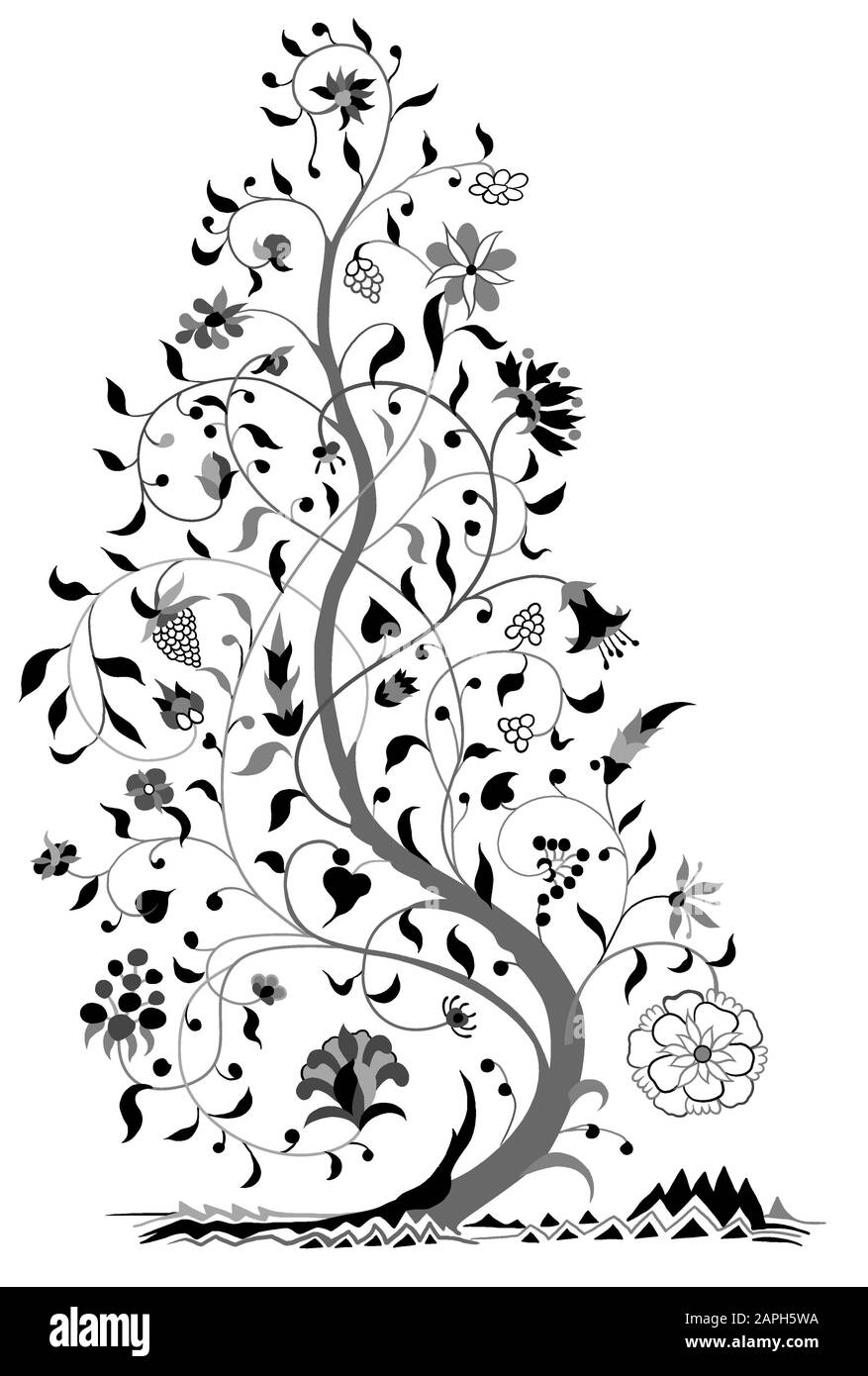 Flower digital line art Cut Out Stock Images & Pictures - Alamy