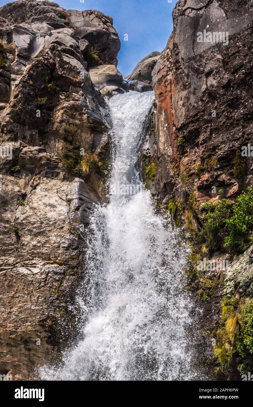 Taranaki Falls waterfall, Tongariro National Park, North Island, New ...