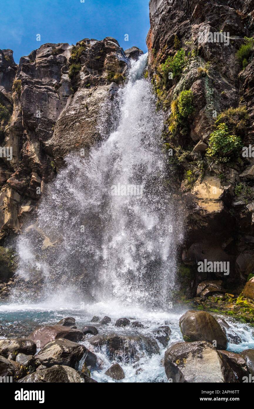 Taranaki Falls waterfall, Tongariro National Park, North Island, New ...