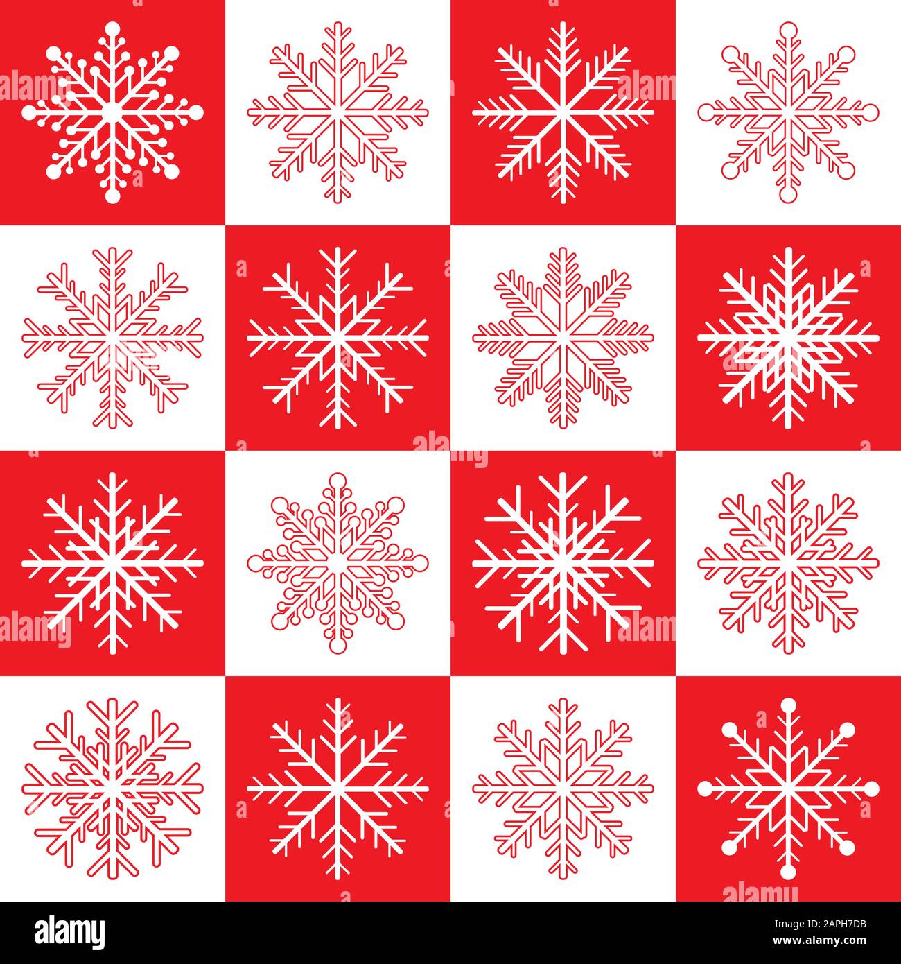 Red and white snowflakes set. Vector illustration Stock Vector Image ...