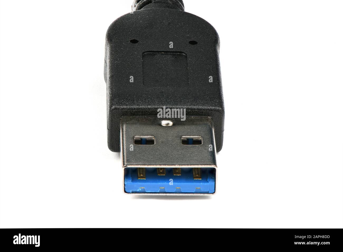 Closeup USB cable isolated on white. High resolution photo. Full depth ...