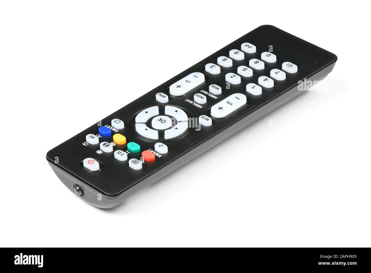 Tv remote control on white background. High resolution photo. Full ...