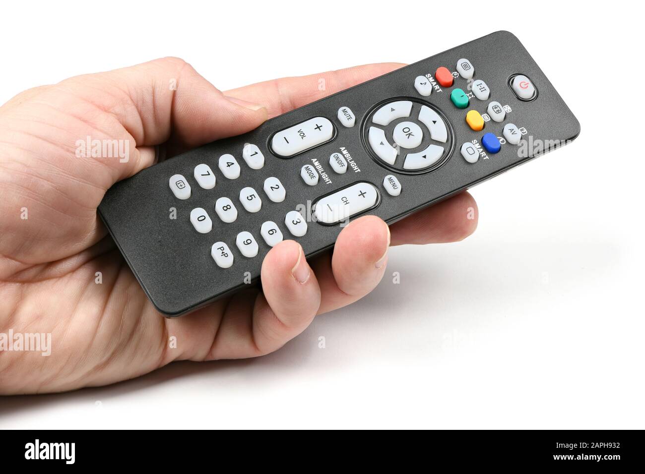 Tv remote control on white background. High resolution photo. Full ...