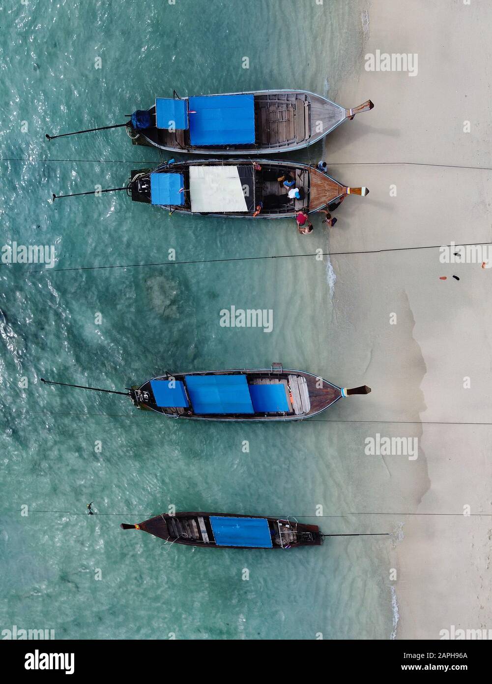 Thailand long tail and speed boat thai at Phuket beach, beautiful ...