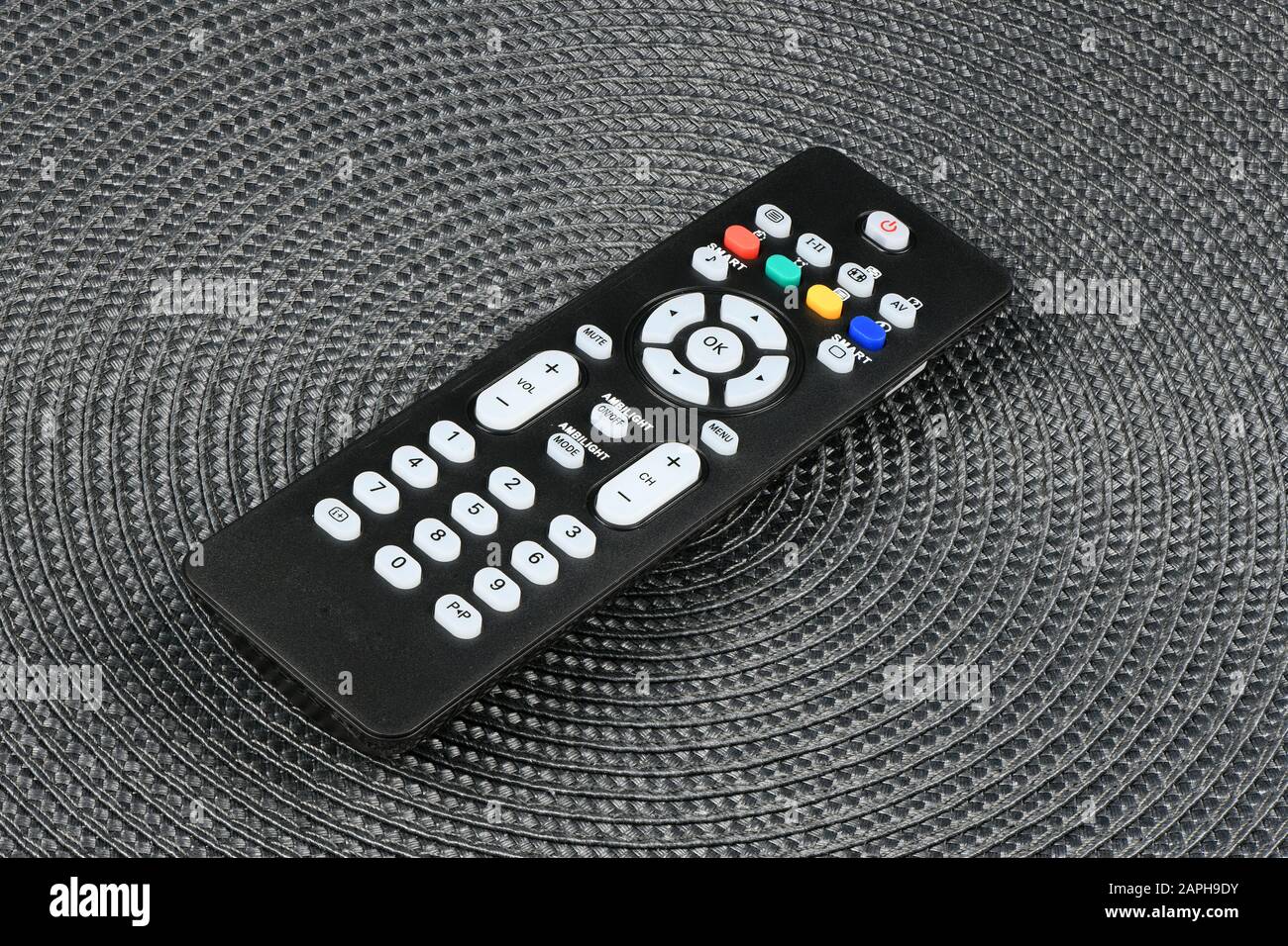 Tv remote control on textured background. High resolution photo. Full ...