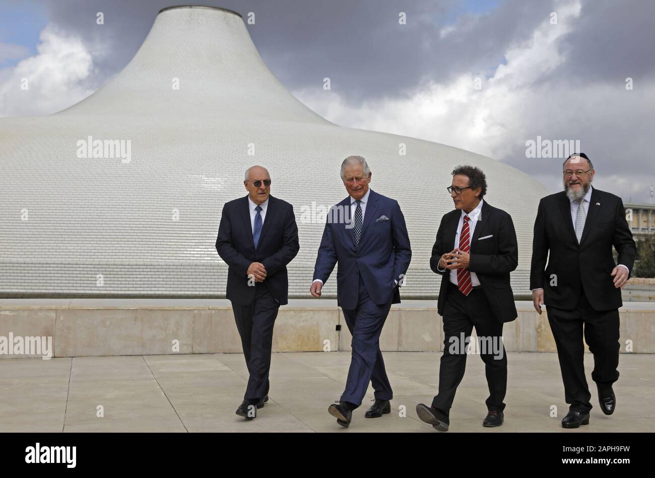 Jerusalem, Israel. 23rd Jan, 2020. Israel Museum Chairman Issac Molcho (L), Britain's Prince ...