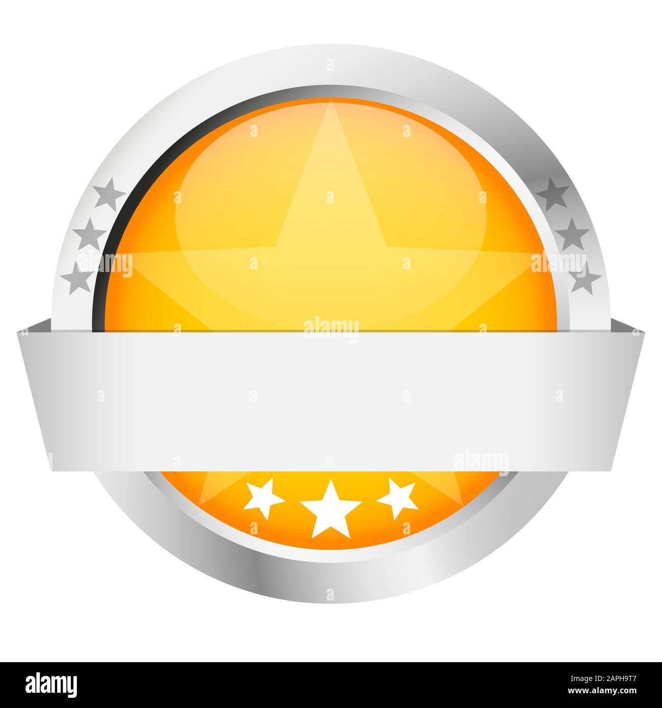 template of yellow button with silver frame and banner Stock Vector ...