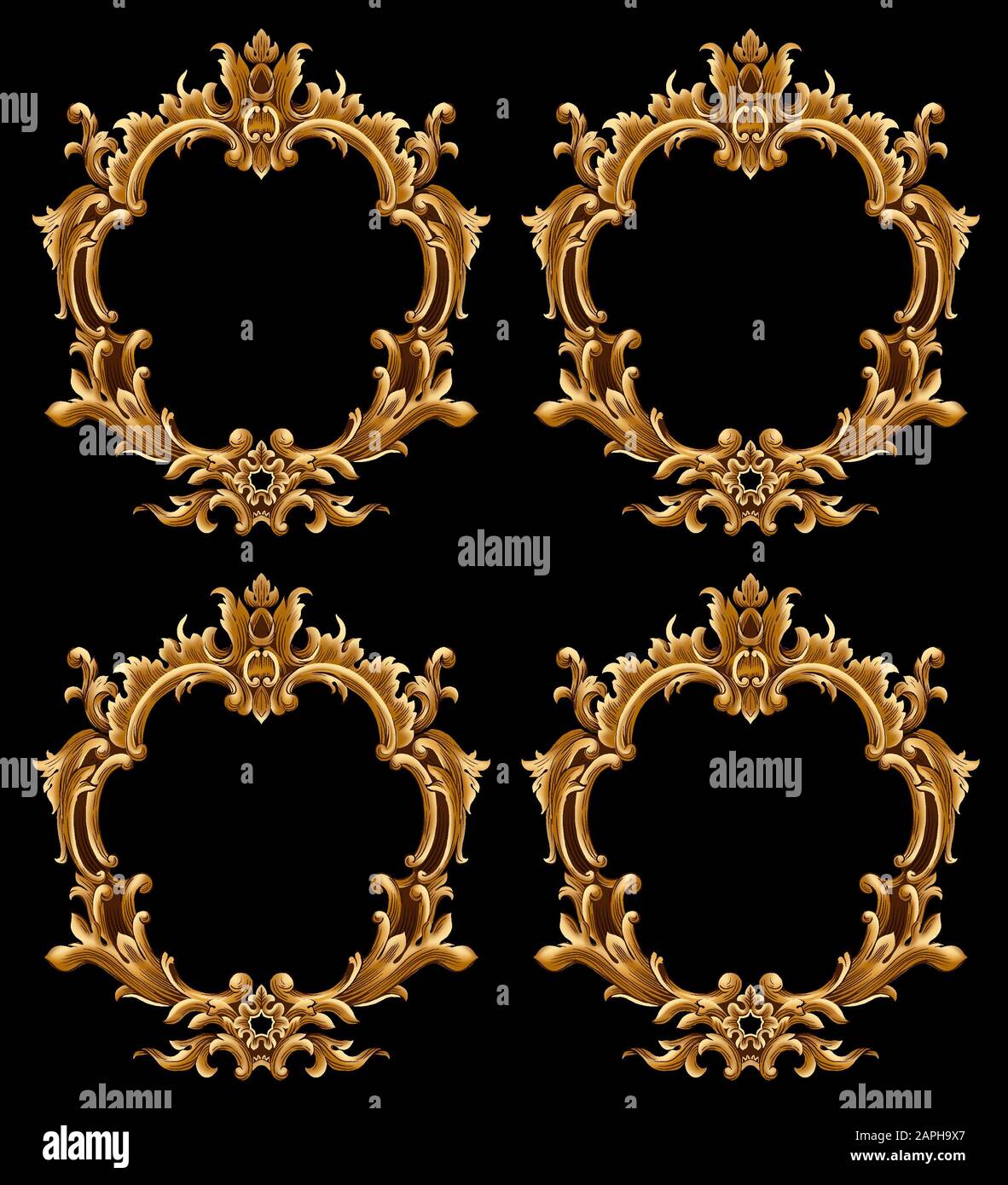 Baroque design for textile design. Baroque frame design Stock Photo - Alamy