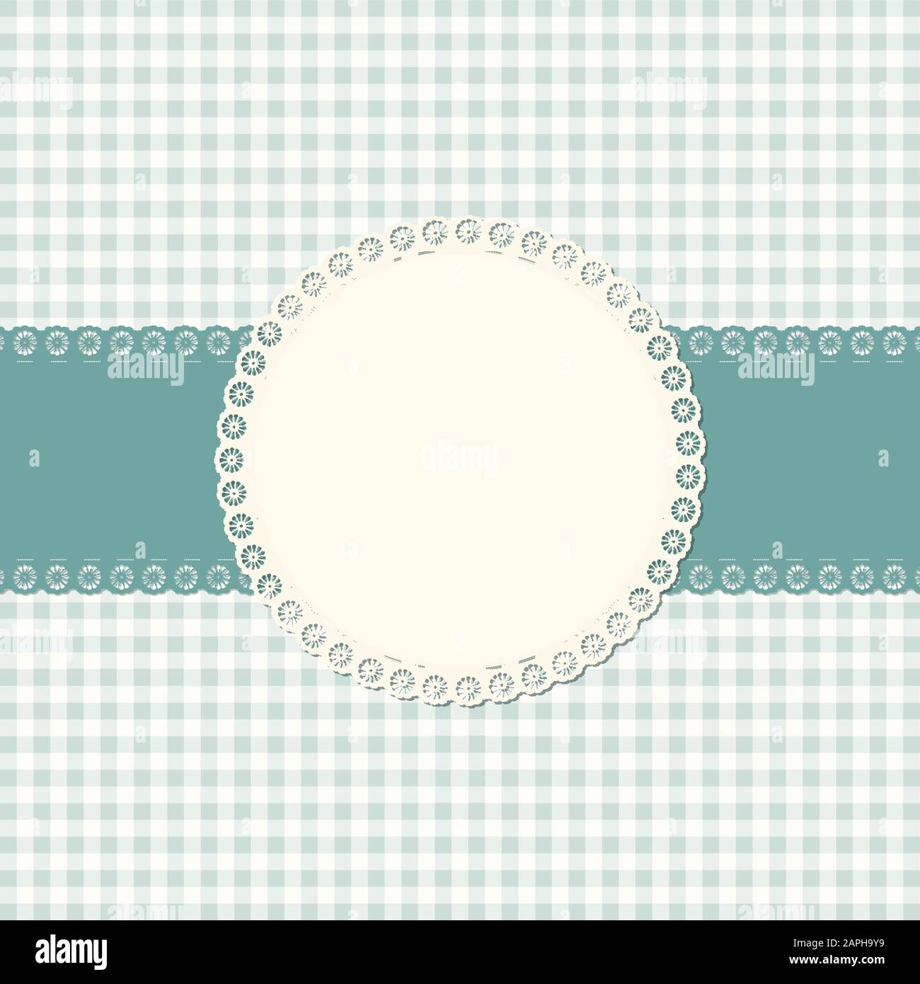 banner and empty patch on blue colored checkered background Stock ...